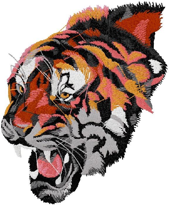 Tiger embroidery design - embnew.com
